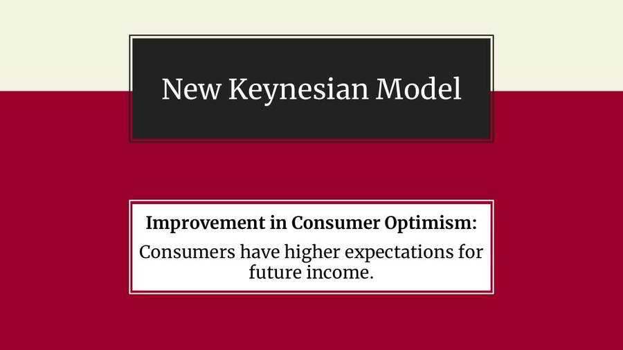 New Keynesian Model 2 - Improvement in Consumer Optimism