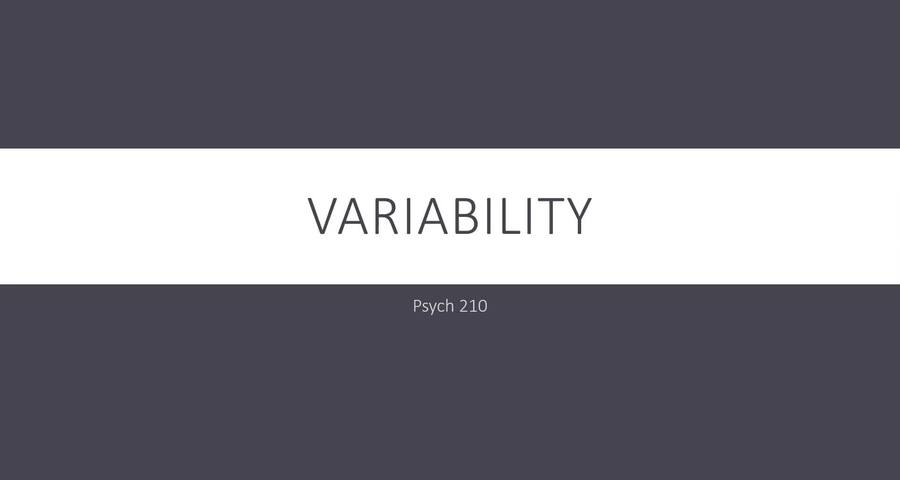 Variability