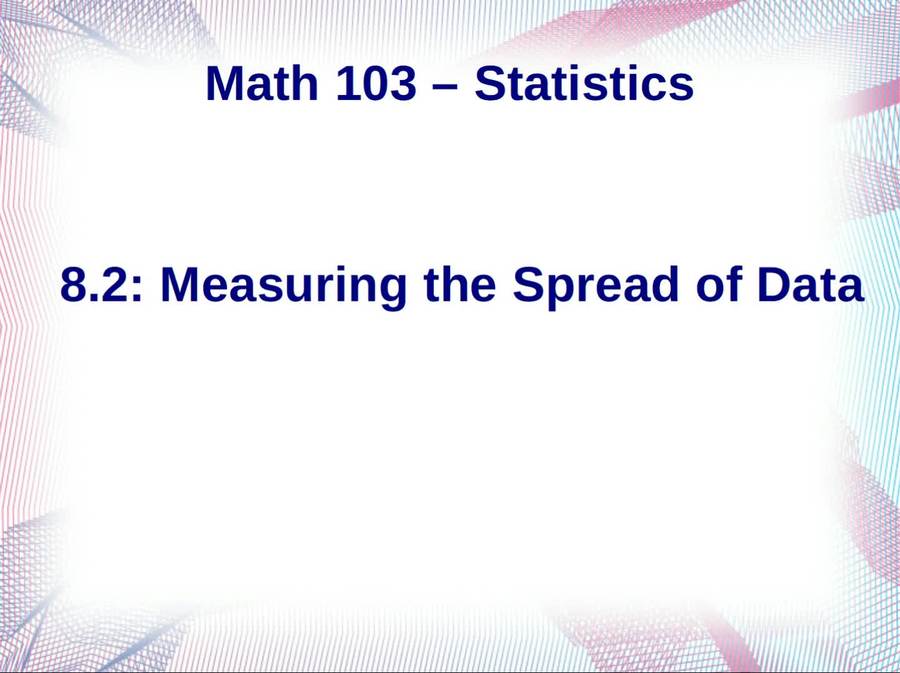 Math 103 Stats 5 Number Summary & Box Plot