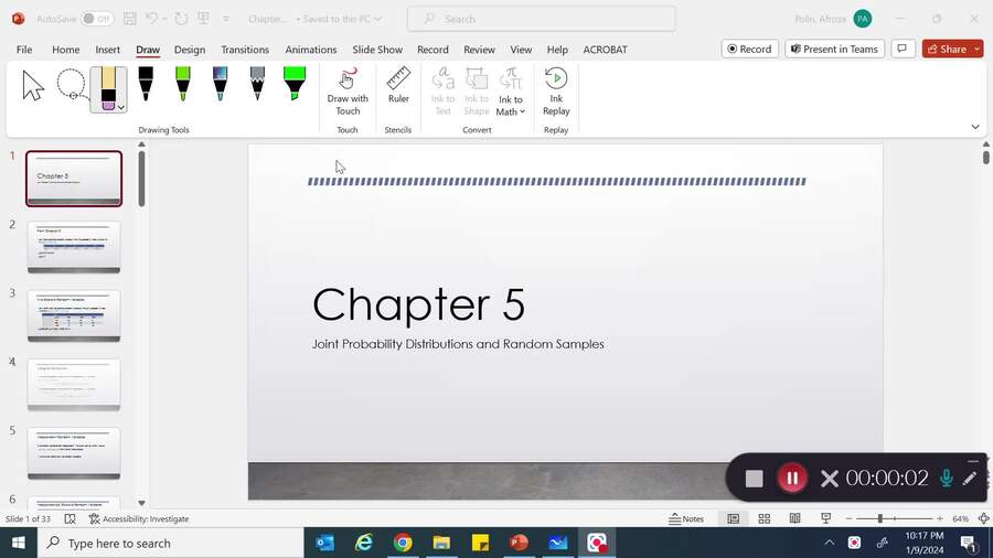 Stat 330 Chapter 5 Part 1