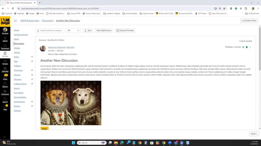 Discussion Reply Reporting