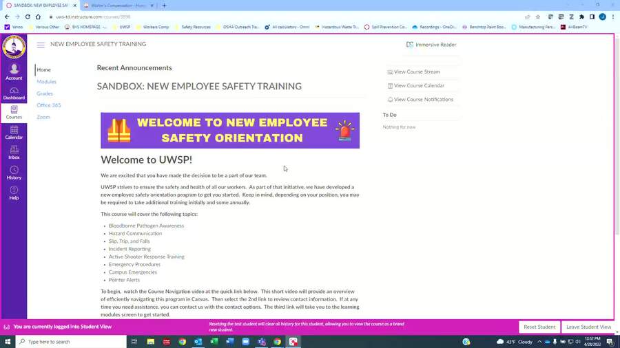 NEO Course Navigation