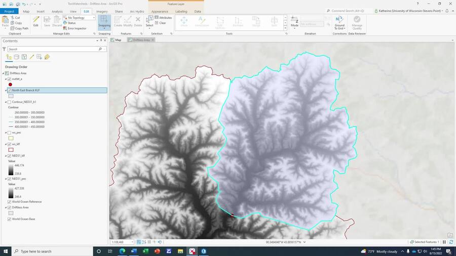 Lab 7 Part 3: Delineating a Subwatershed
