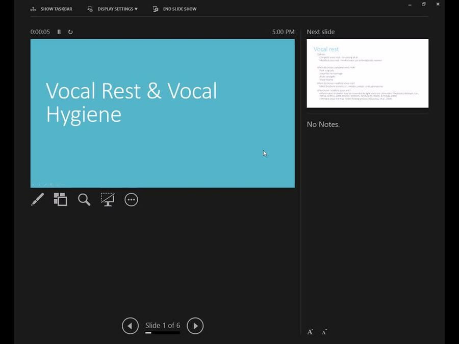 Vocal rest and hygiene