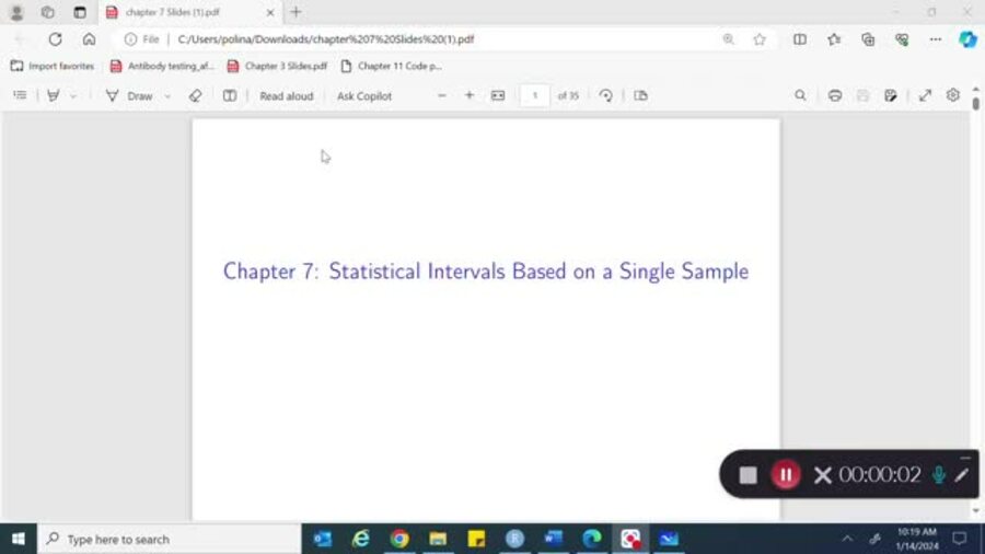 Stat 330 Chapter 7 Part 1