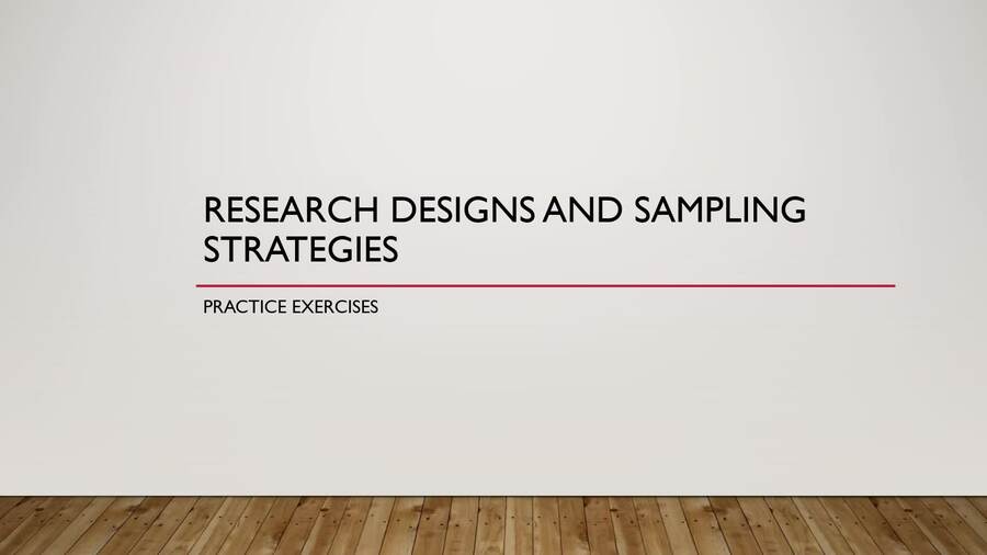 Research Designs & Sampling Strategies Audio