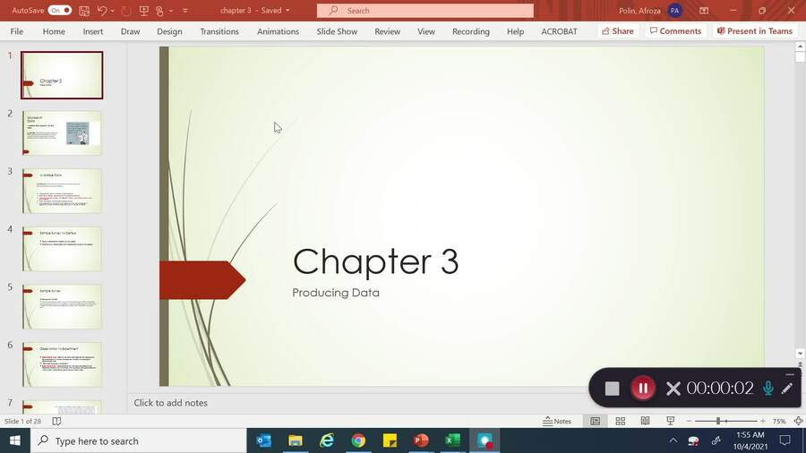 Stat 320 Chapter 3 Part 1