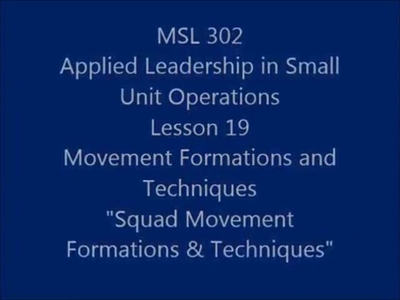 MS302 L19 Squad Movement Formations TBOC
