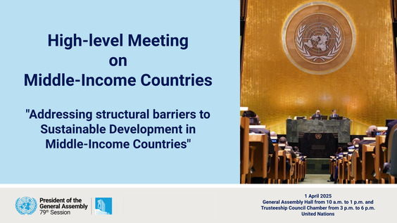 (Opening, Plenary) General Assembly: High-level Meeting on Middle-income Countries, 79th session ...