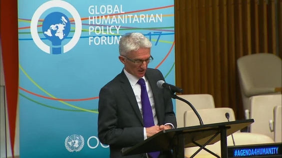 Mark Lowcock (OCHA) at the OCHA Global Humanitarian Policy Forum 2017 ...