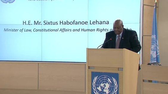 Lesotho, High-Level Segment - 7th Meeting, 43rd Regular Session Human ...