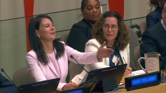 Annalena Baerbock (President of the General Assembly) at the Handover ...