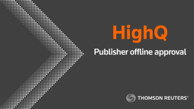 Product Training - US | Thomson Reuters - HighQ