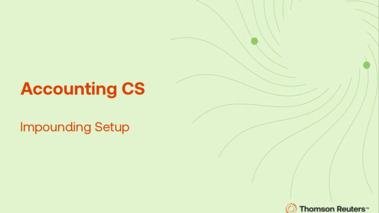 Product Training - US | Thomson Reuters - Accounting CS