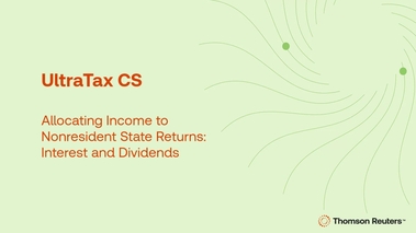 Product Training - US | Thomson Reuters - UltraTax CS