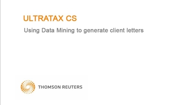 Product Training - US | Thomson Reuters - UltraTax CS