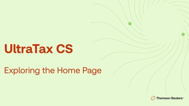 Product Training - US | Thomson Reuters - UltraTax CS