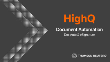 Product Training - US | Thomson Reuters - HighQ