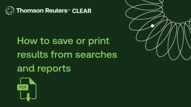 Product Training - US | Thomson Reuters - CLEAR