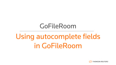 Product Training - US | Thomson Reuters - GoFileRoom