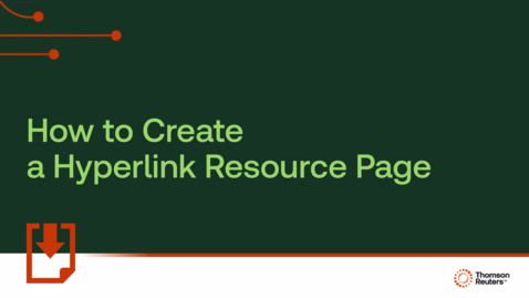 How to Add Hyperlinks - Product Training - CA | Thomson Reuters