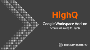 Product Training - US | Thomson Reuters - HighQ