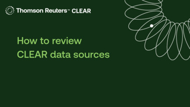 Product Training - US | Thomson Reuters - CLEAR