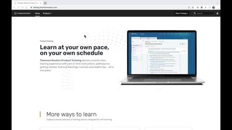 Product Training: Live - Thomson Reuters Product Training