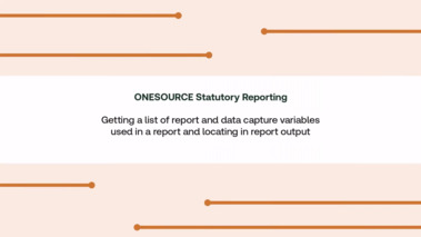 Product Training - US | Thomson Reuters - OneSource Statutory Reporting