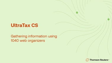 Product Training - US | Thomson Reuters - UltraTax CS
