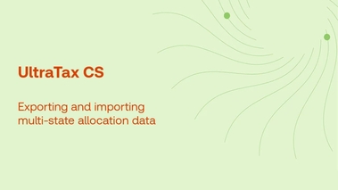 Product Training - US | Thomson Reuters - UltraTax CS