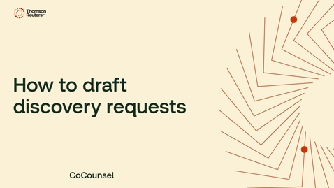 Draft-Litigation - Product Training - US | Thomson Reuters