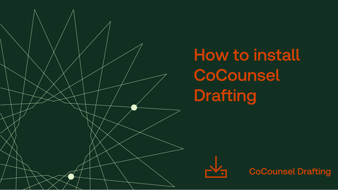 Getting started- CoCounsel Drafting - Product Training - US | Thomson ...