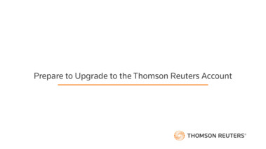 Product Training - US | Thomson Reuters - Thomson Reuters Account upgrade