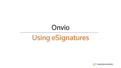Onvio - Product Training - US | Thomson Reuters