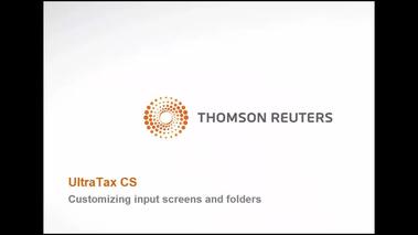 Product Training - US | Thomson Reuters - UltraTax CS
