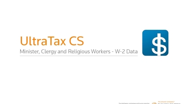Product Training - US | Thomson Reuters - UltraTax CS