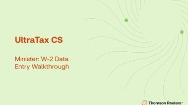 Product Training - US | Thomson Reuters - UltraTax CS