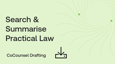 Product Training - UK | Thomson Reuters - Drafting with CoCounsel