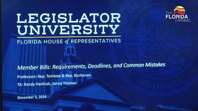12/3/24 House “Legislator University” Training: Member Bills ...