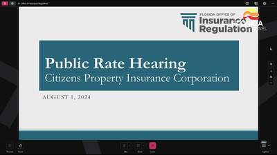 8/1/24 Office of Insurance Regulation Rate Hearing for Citizens ...