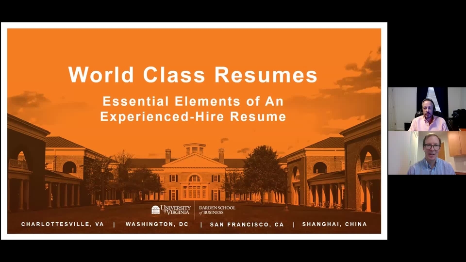 World Class Resumes: Essential Elements of an Experienced-Hire Resume