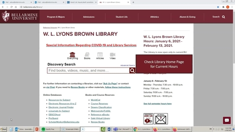 Library Tutorials - Bellarmine University - Kaltura Mediaspace