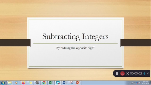 MAT0099 Week 1 - Subtracting Integers by "Adding the Opposite Sign"