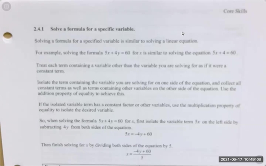 2.4.1 Solve a Formula for a Variable (11:56)
