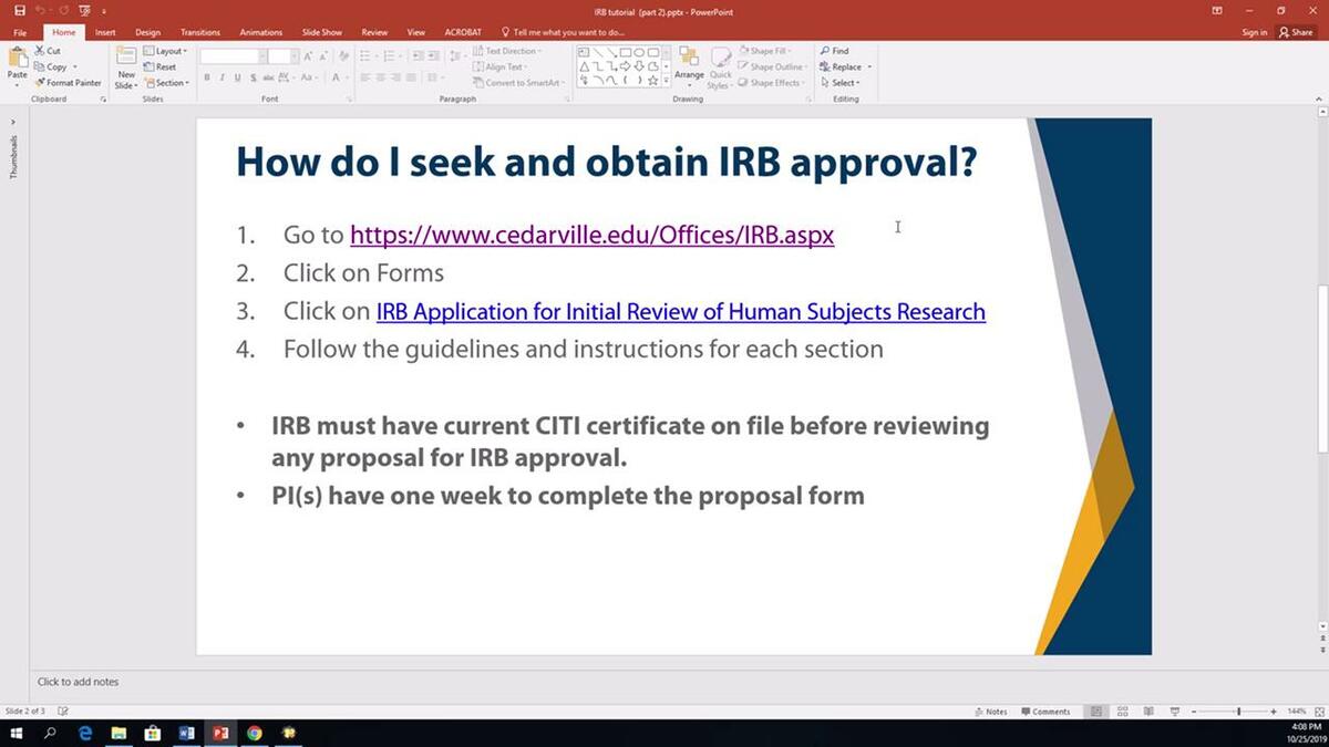 IRB Training: Video 3 | Cedarville University