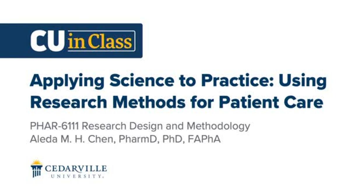 Pharmacy – Research Design and Methodology | Cedarville University