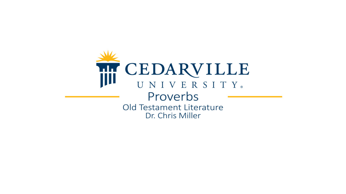 Proverbs | Cedarville University