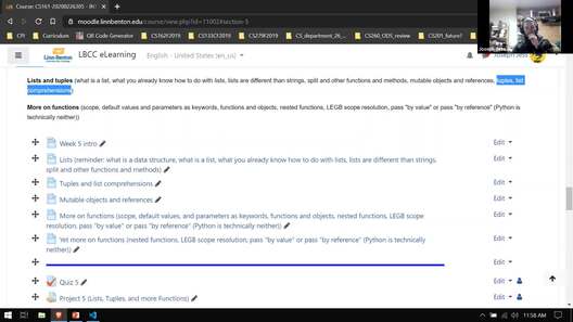 CS161: tuples and list comprehensions