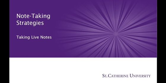 Note-Taking Strategies - Taking Live Notes